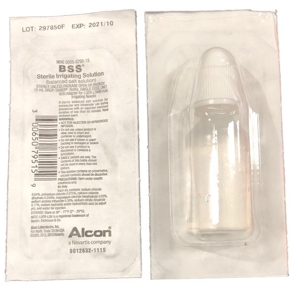BSS Balanced Salt Solution Sterile Irrigating Solution 15mL