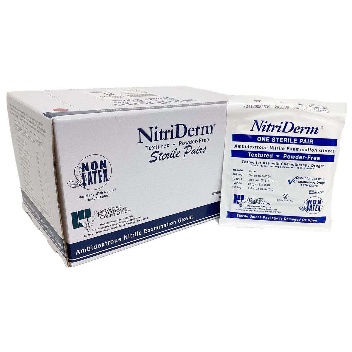 Innovative NitriDerm Nitrile Synthetic Sterile Exam Gloves (Chemo ...