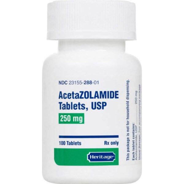 Acetazolamide 250mg Tablets 100/Bottle (AVET)