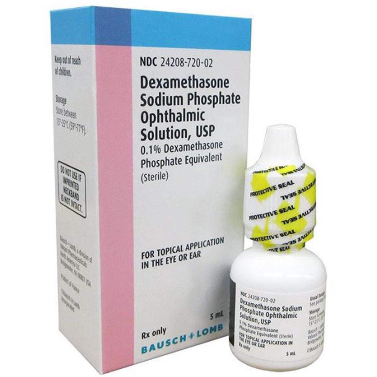 Dexamethasone Sodium Phosphate 0.1% 5mL by Bausch & Lomb NDC# 24208 ...