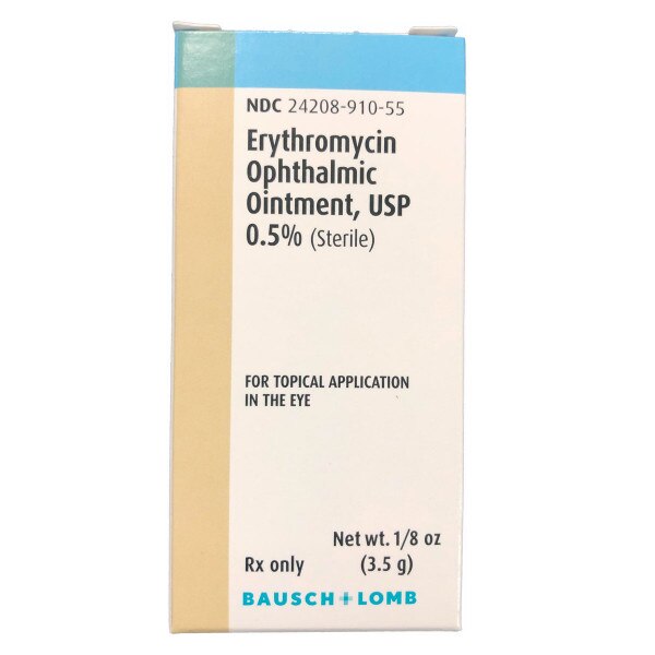 Erythromycin Ophthalmic Ointment 0.5%, 3.5g (Bausch & Lomb)