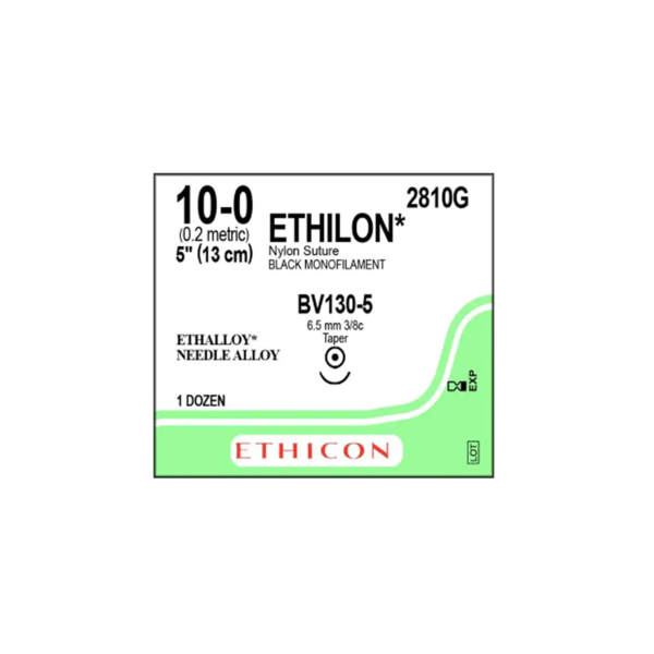 Ethicon 10-0 Ethilon Monofilament Nylon Suture 2810G 12/Box