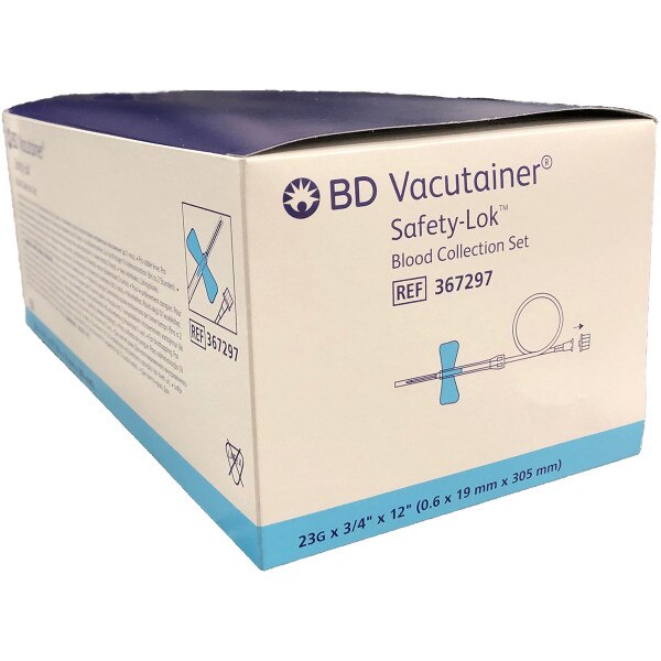 BD Vacutainer Safety-Lok Infusion Sets, 23G x 3/4" Needle, 12" Tubing ...