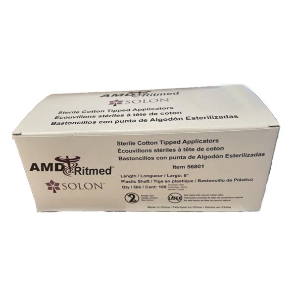 Medicom Solon Cotton Tip Applicators, 6", Plastic Shaft Sterile, 2's ...