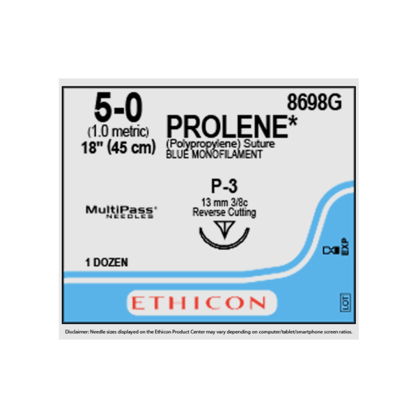 Ethicon 5-0 Prolene Suture 8698G 12/Box
