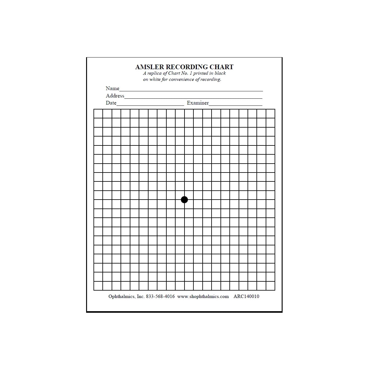Amsler Recording Chart, Black/White 50/Sheets