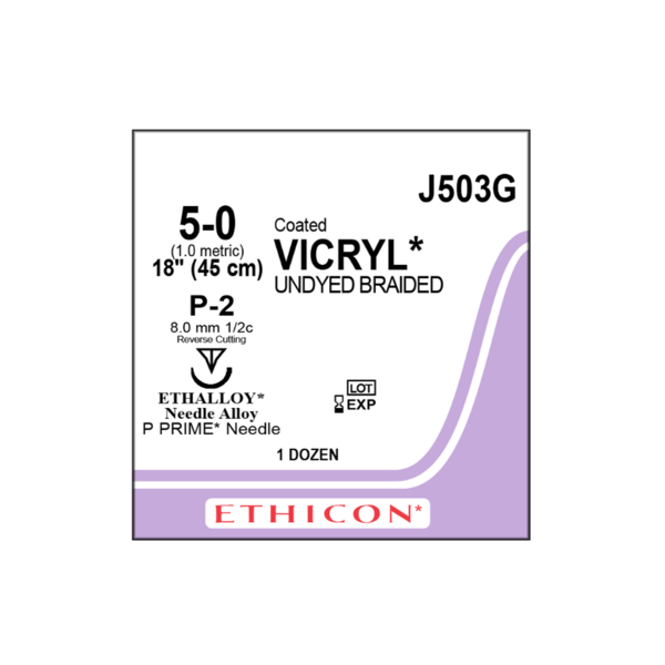 Ethicon 5-0 Vicryl Suture J503G 12/Box