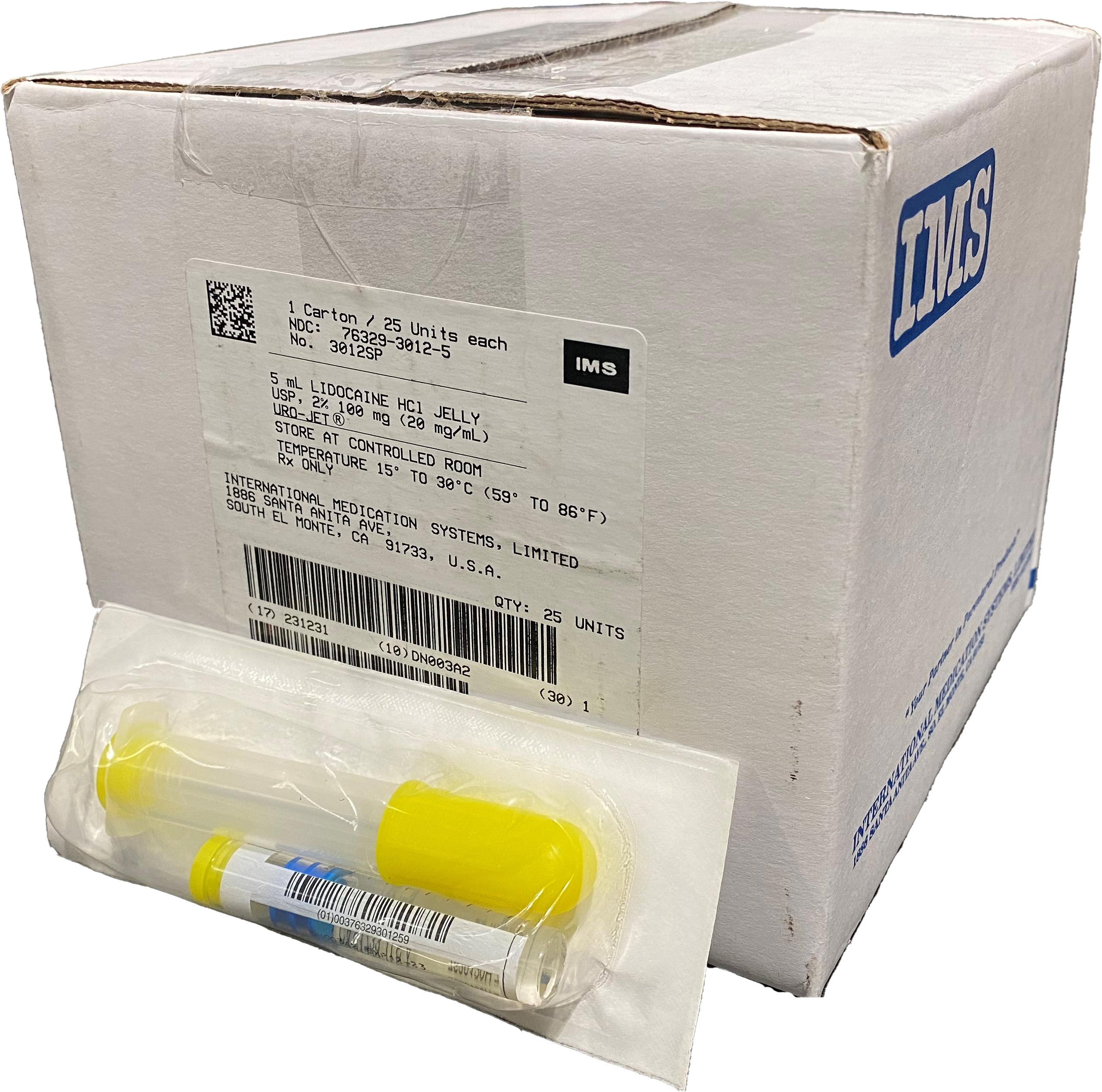 Lidocaine URO-Jet Jelly Prefilled Syringe 2% Preservative Free 5mL 25/Box