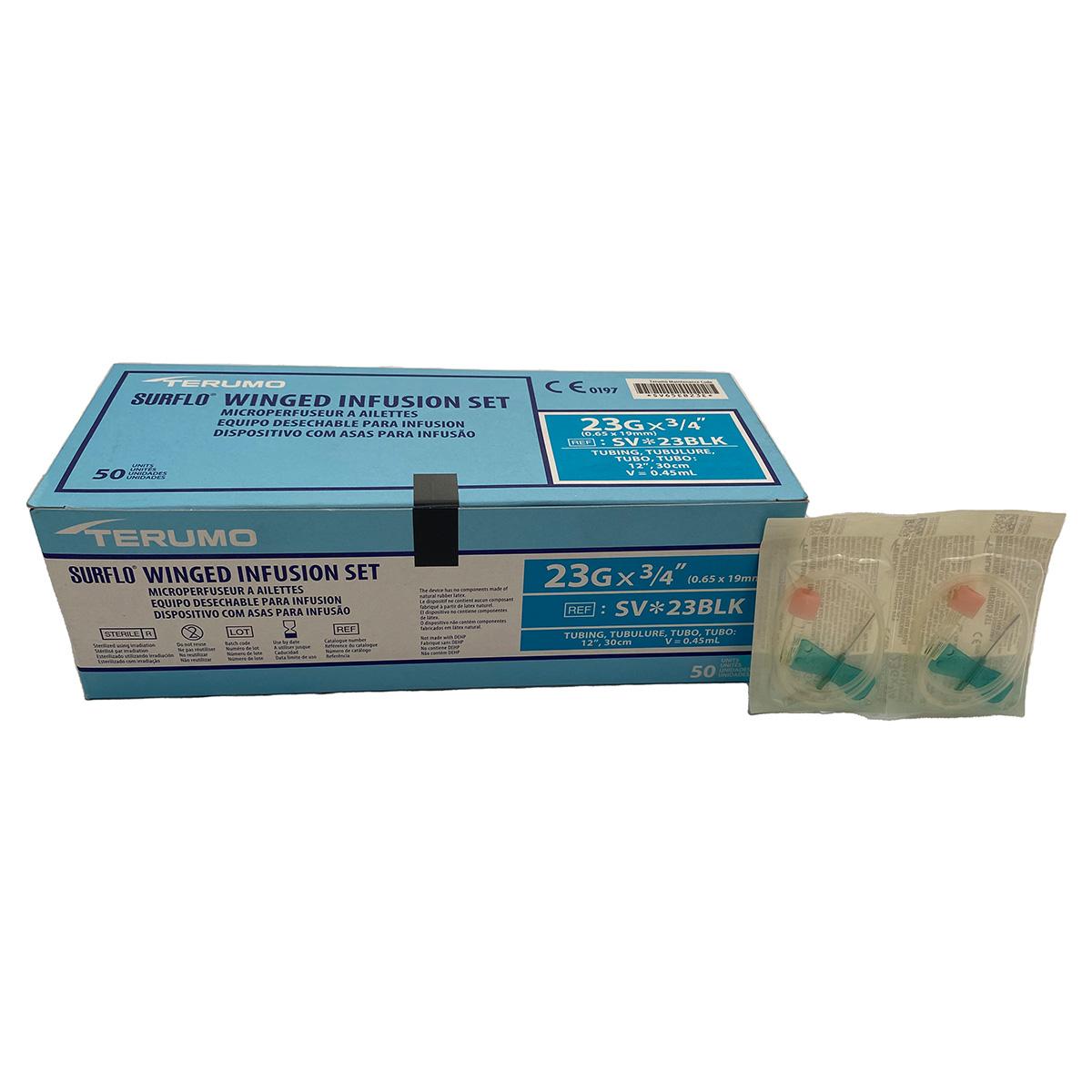 Terumo Surflo Infusion Set, 23G x 3/4", 12" Tubing Without Port. 50/Box